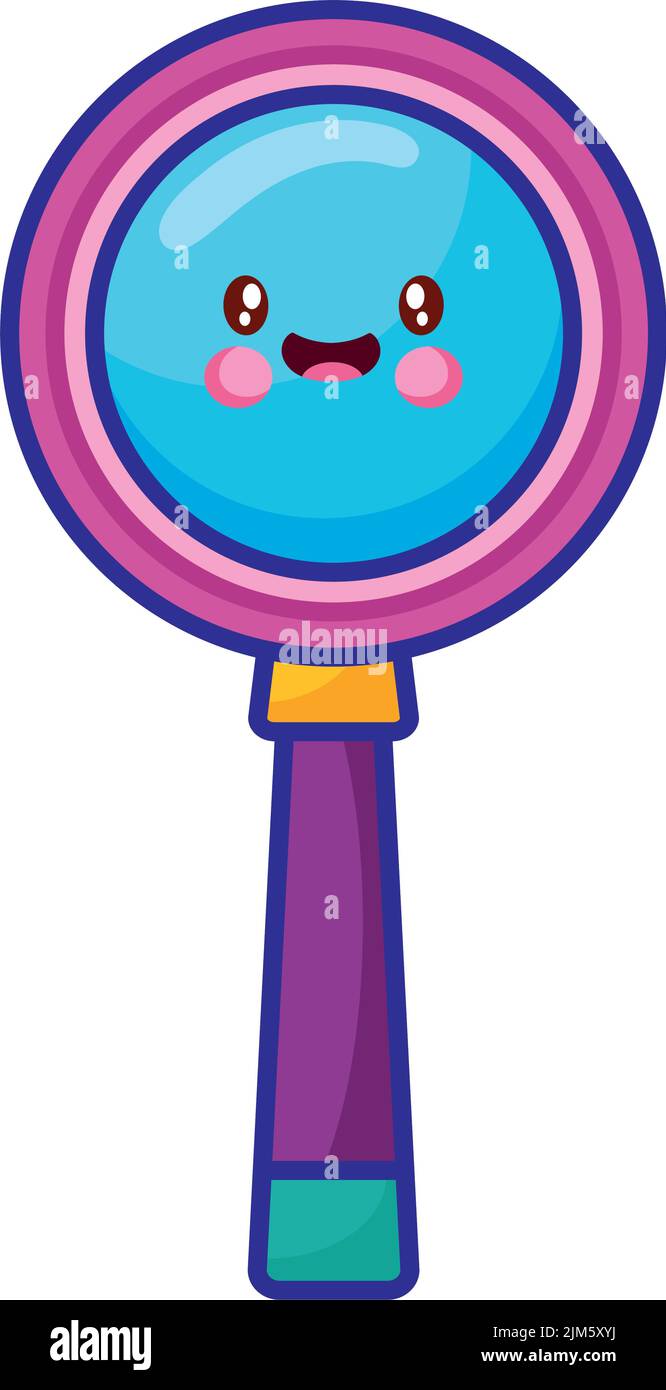 magnifying glass kawaii style Stock Vector Image & Art - Alamy