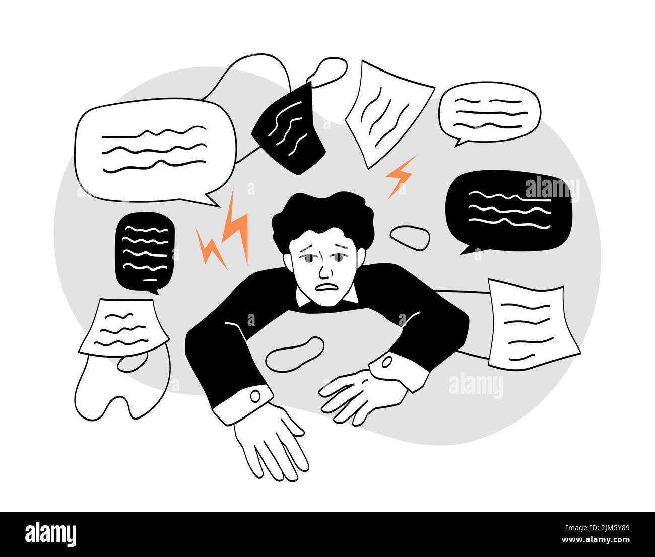 Overwhelmed him Stock Vector Images - Alamy