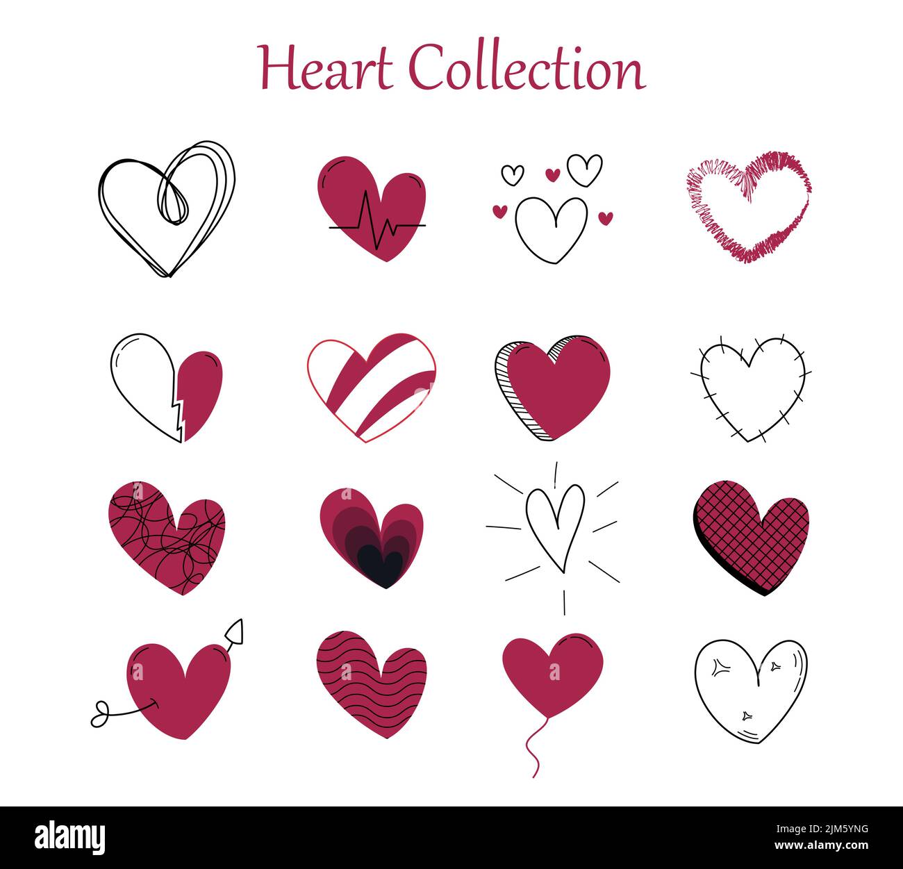 Hand drawn heart set Stock Vector Image & Art - Alamy