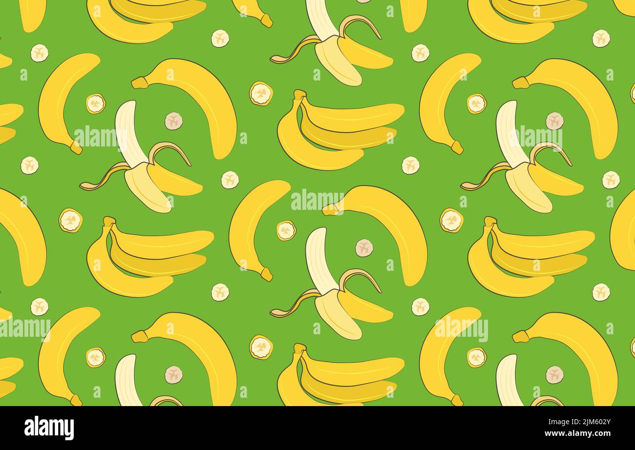 Modern pattern with bananas in cartoon style Stock Vector Image & Art ...