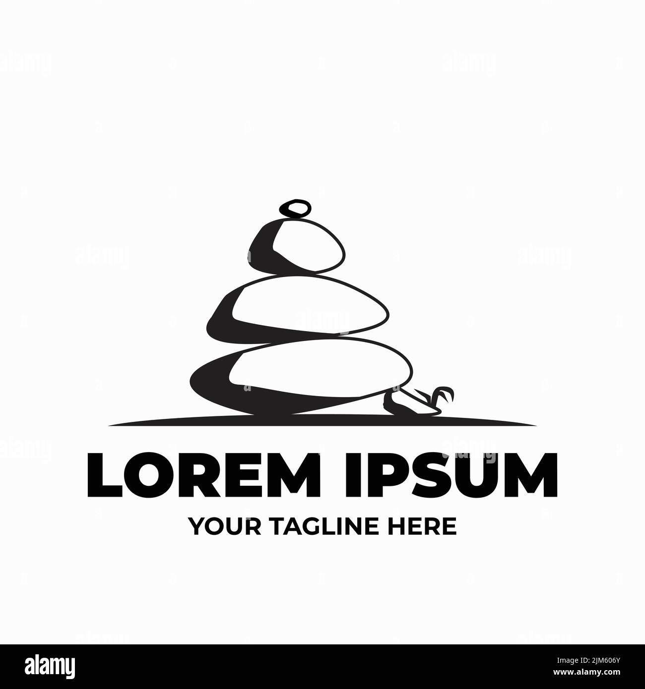 A vector of stone balance with 'Lorem Ipsum" text isolated in white ...