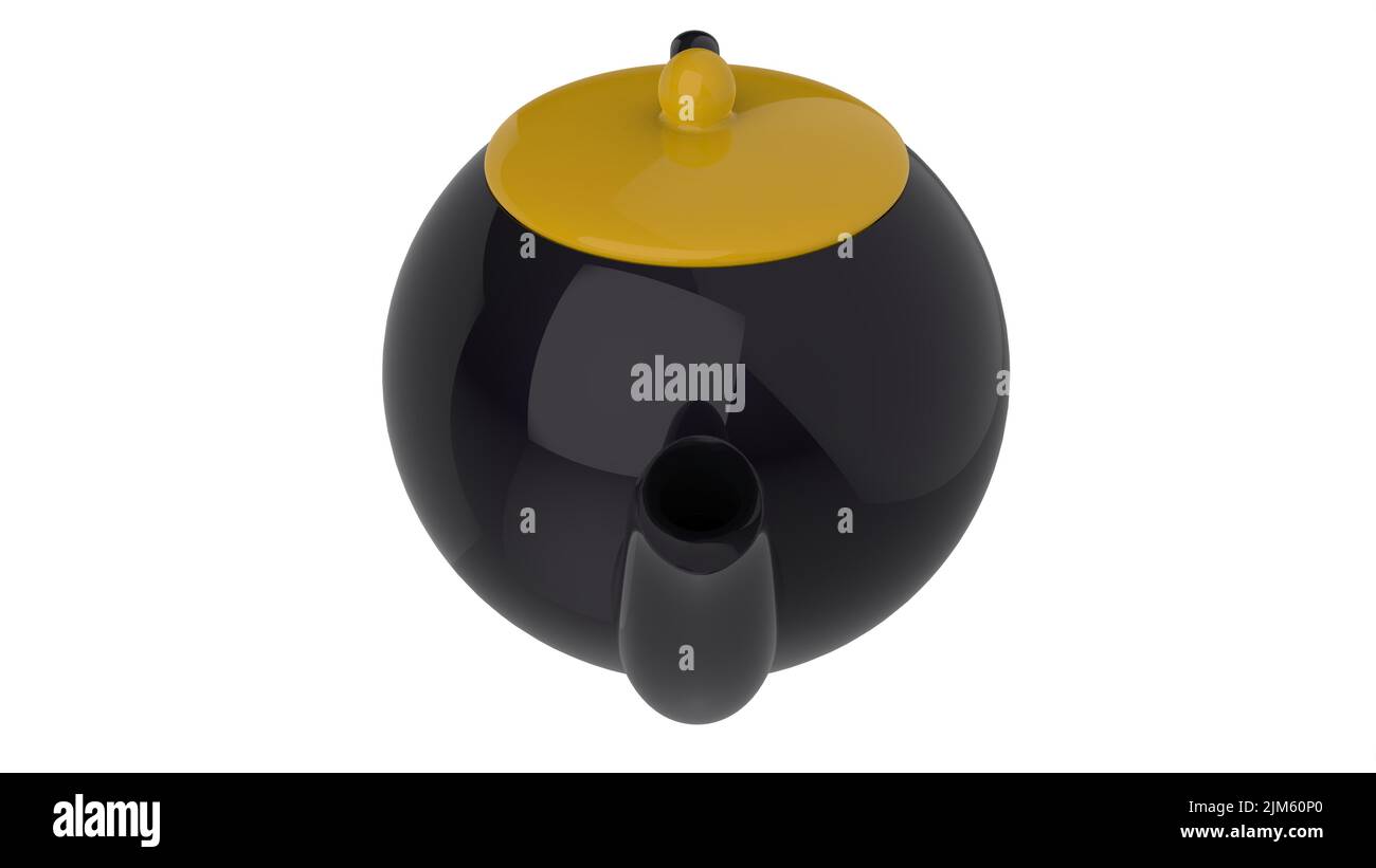 ceramic white teapot for drinking tea render illustration 3d Stock ...