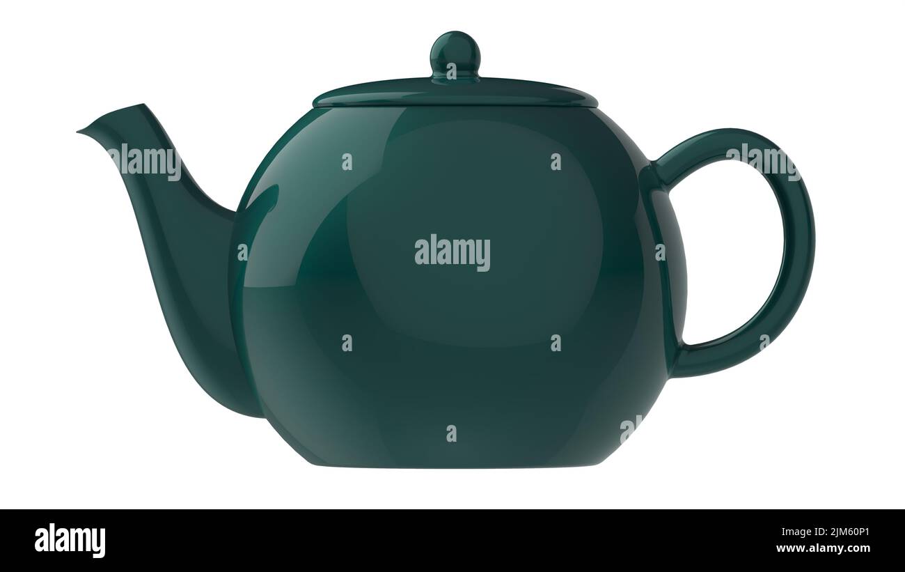 ceramic white teapot for drinking tea render illustration 3d Stock ...