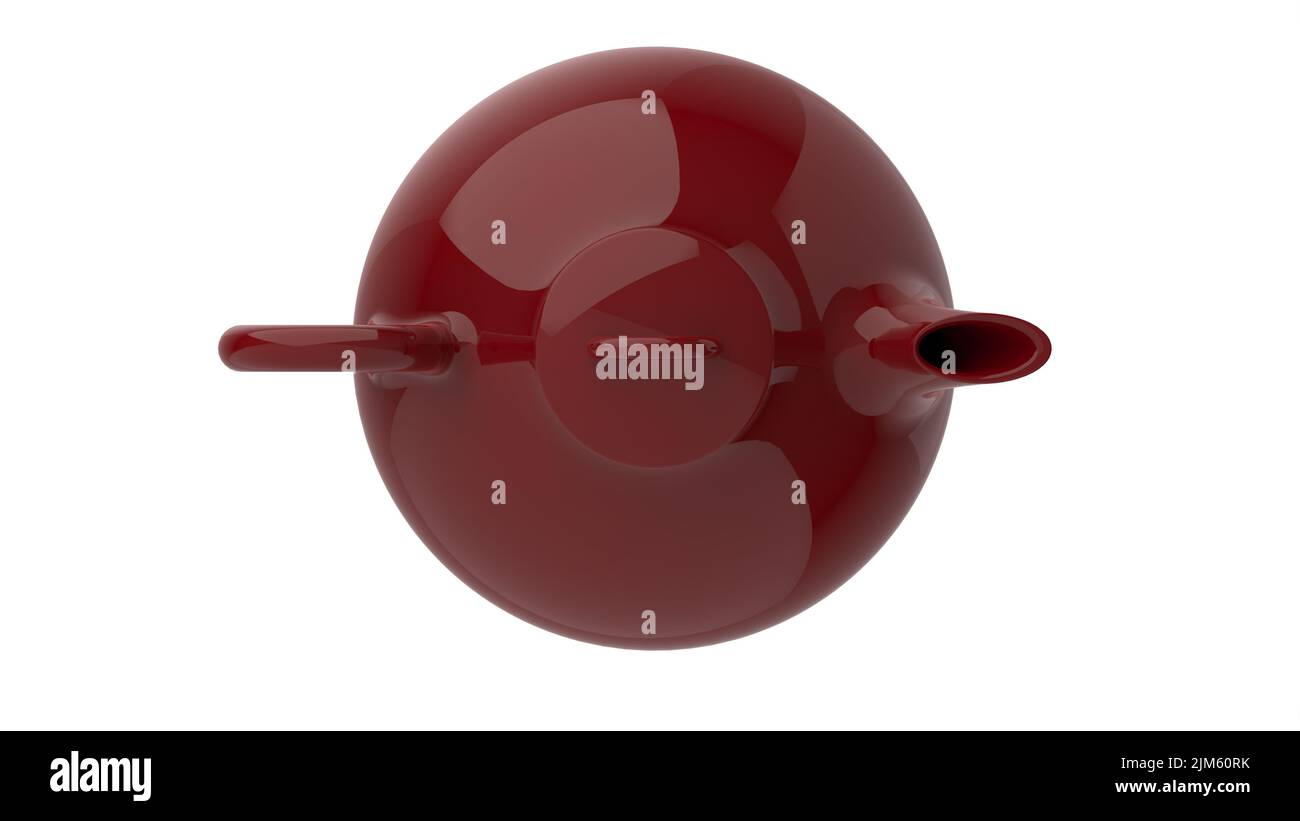 vintage red ugly teapot 3d classic cute illustration render Stock Photo ...