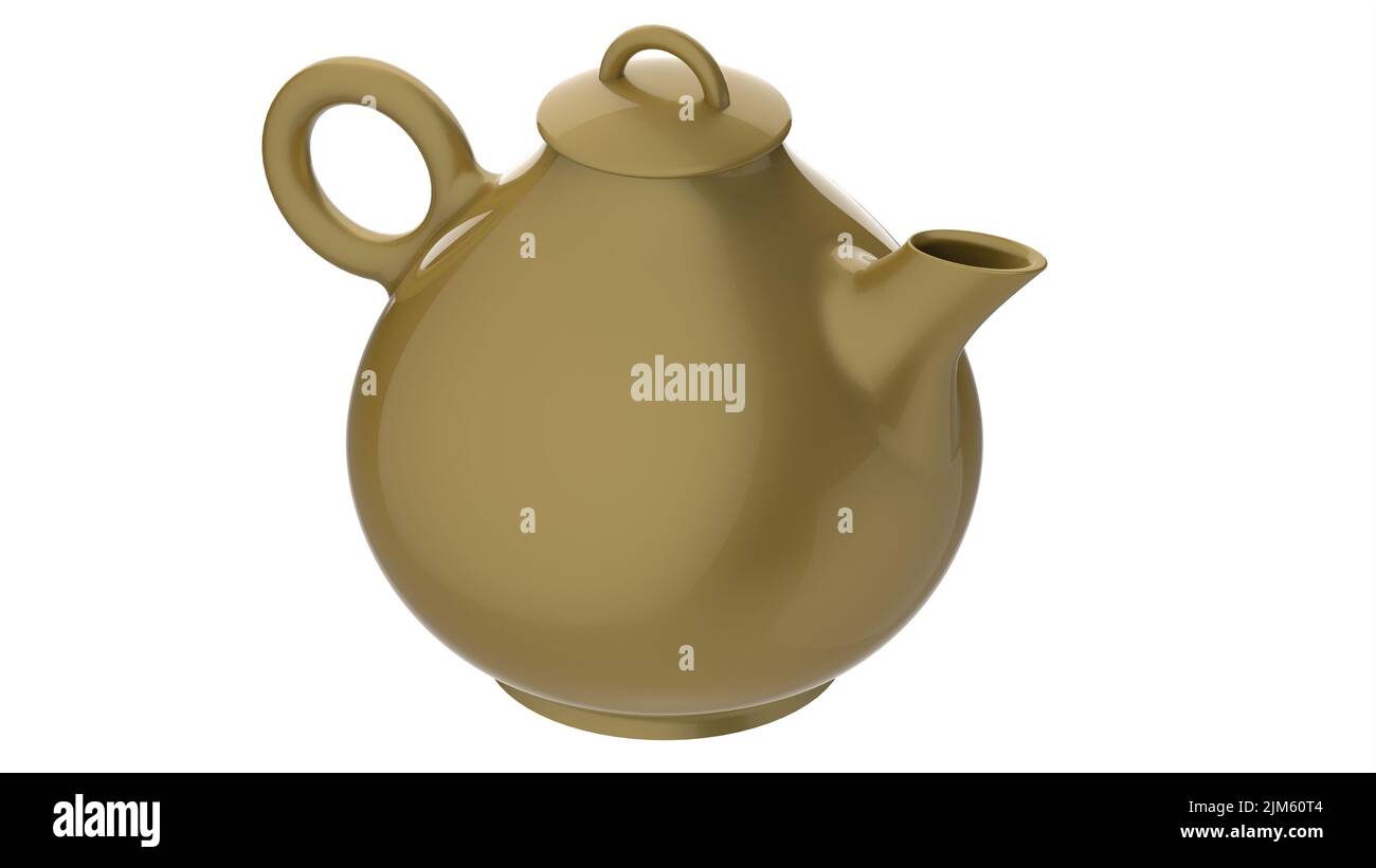 vintage ugly teapot 3d classic cute illustration render Stock Photo - Alamy