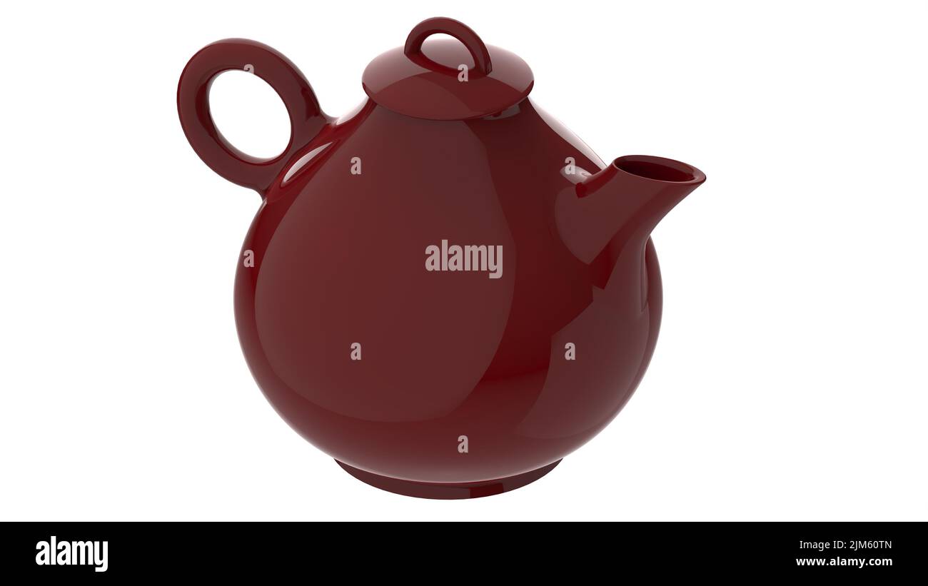 vintage ugly teapot 3d classic cute illustration render Stock Photo - Alamy