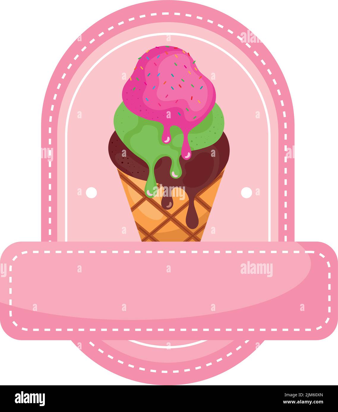 ice cream pink label Stock Vector Image & Art - Alamy