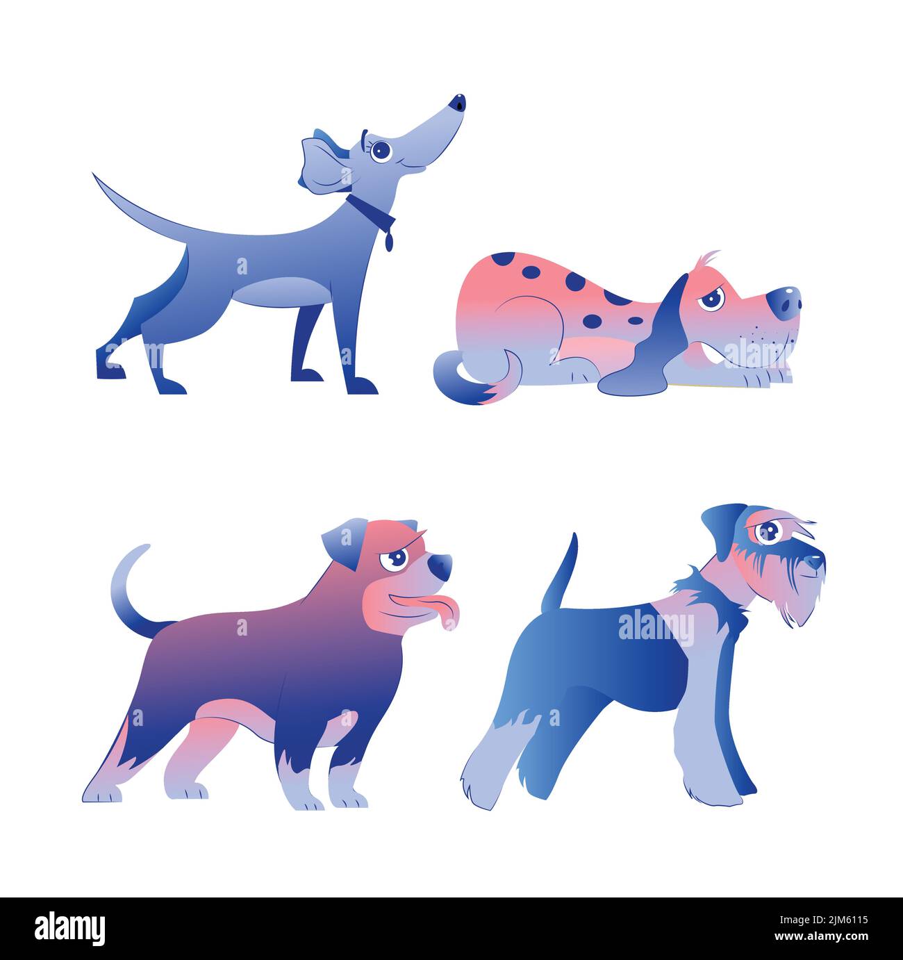 A vector design of different cartoon dogs Stock Vector Image & Art - Alamy