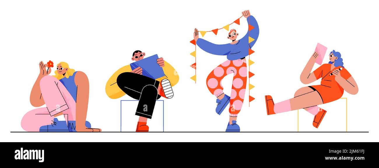 MBTI personality types concept with people with different mindset ...