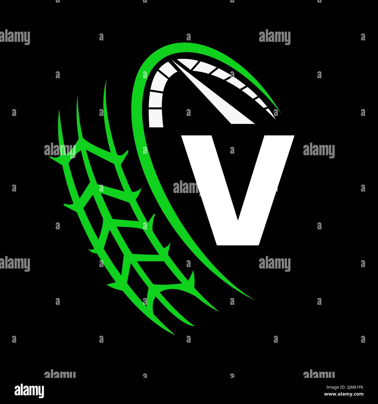 Car Automotive Logo On Letter V Speed Concept. Sport Car Template For ...