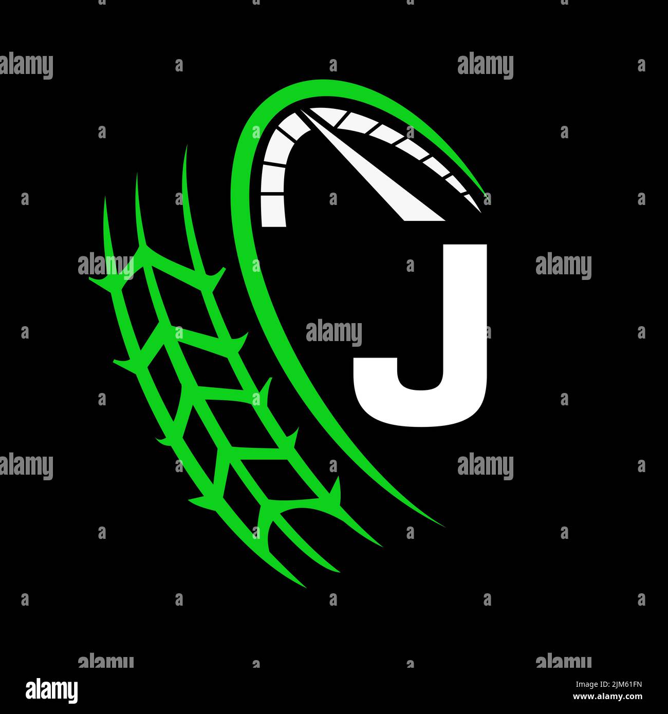 Car Automotive Logo On Letter J Speed Concept. Sport Car Template For ...