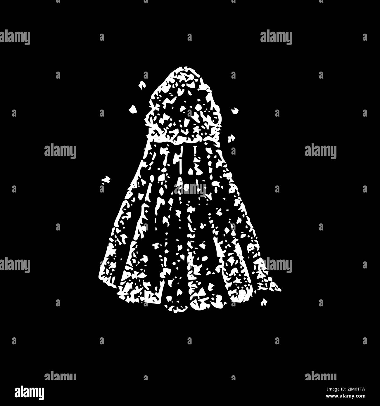 Magic Mantle Black Dotwork. Vector Illustration of Hand Drawn Objects ...
