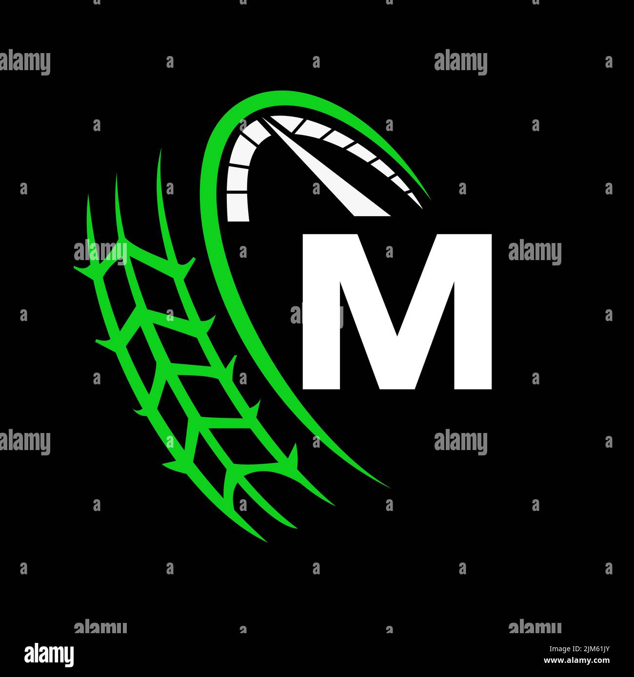 Car Automotive Logo On Letter M Speed Concept. Sport Car Template For ...