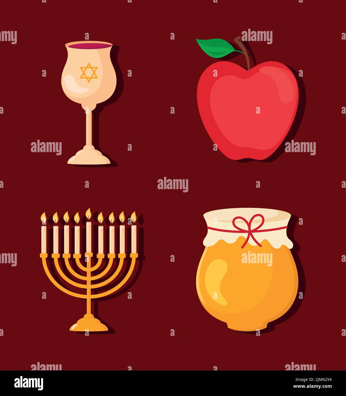 Four Yom Kippur Icons Stock Vector Image And Art Alamy