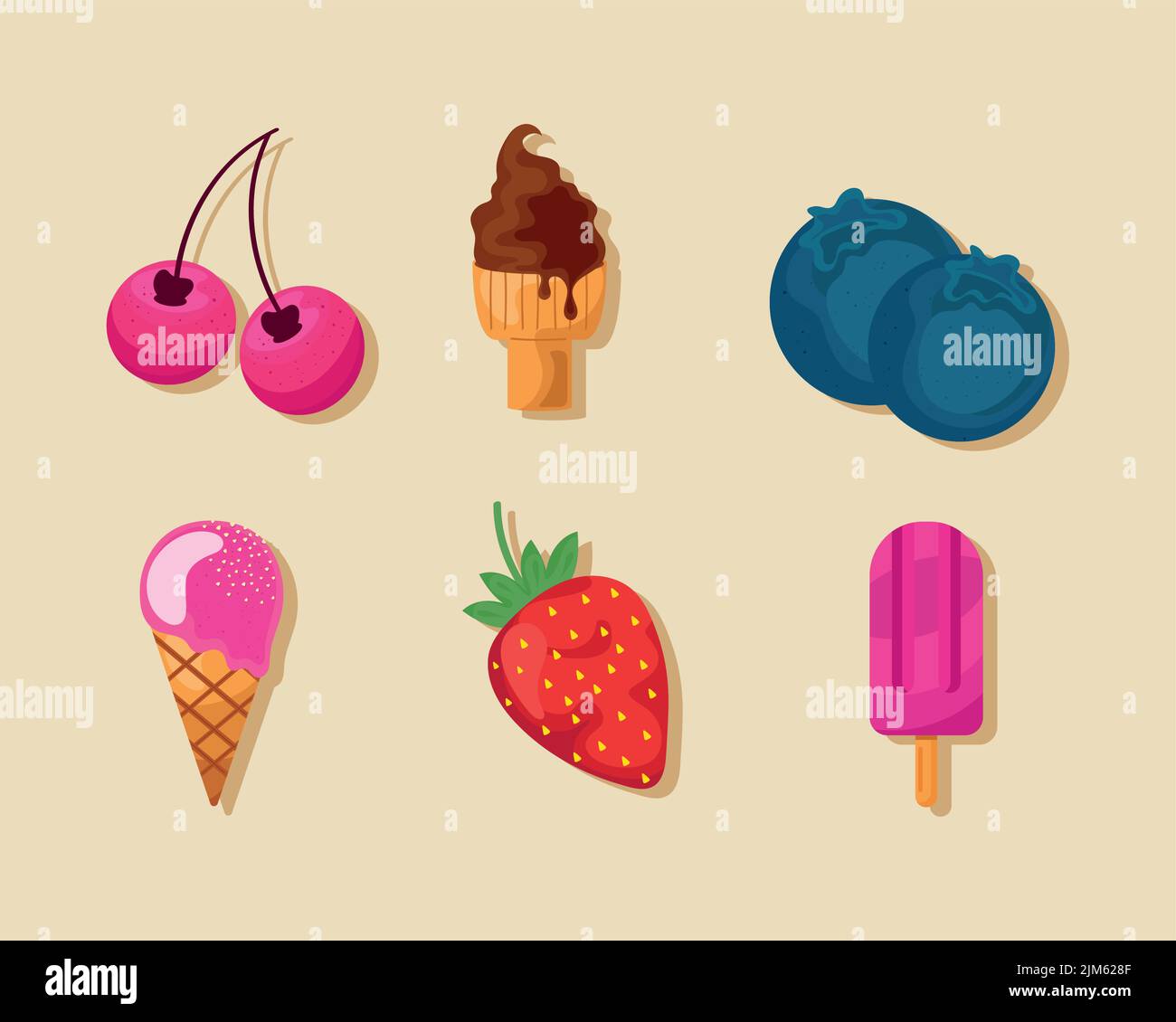 six cold food icons Stock Vector Image & Art - Alamy