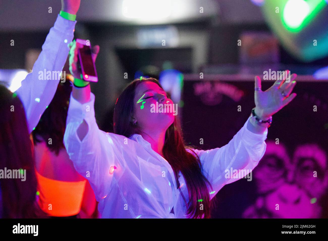 The people partying at a night club in Kamplintfo, Germany Stock Photo ...