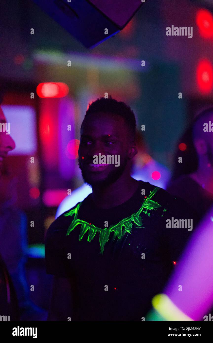 The people partying at a night club in Kamplintfo, Germany Stock Photo ...