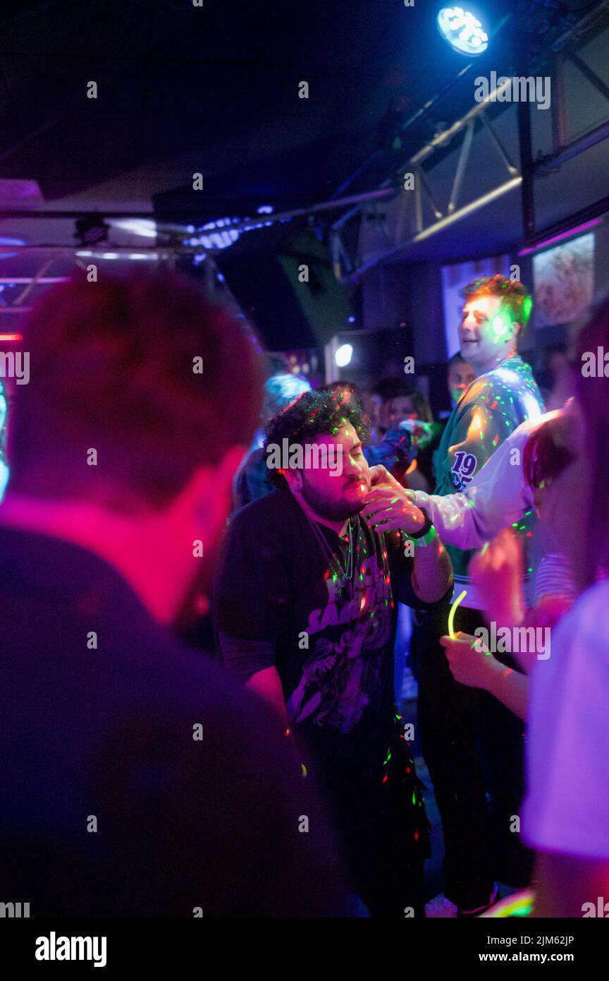 The people partying at a night club in Kamplintfo, Germany Stock Photo ...