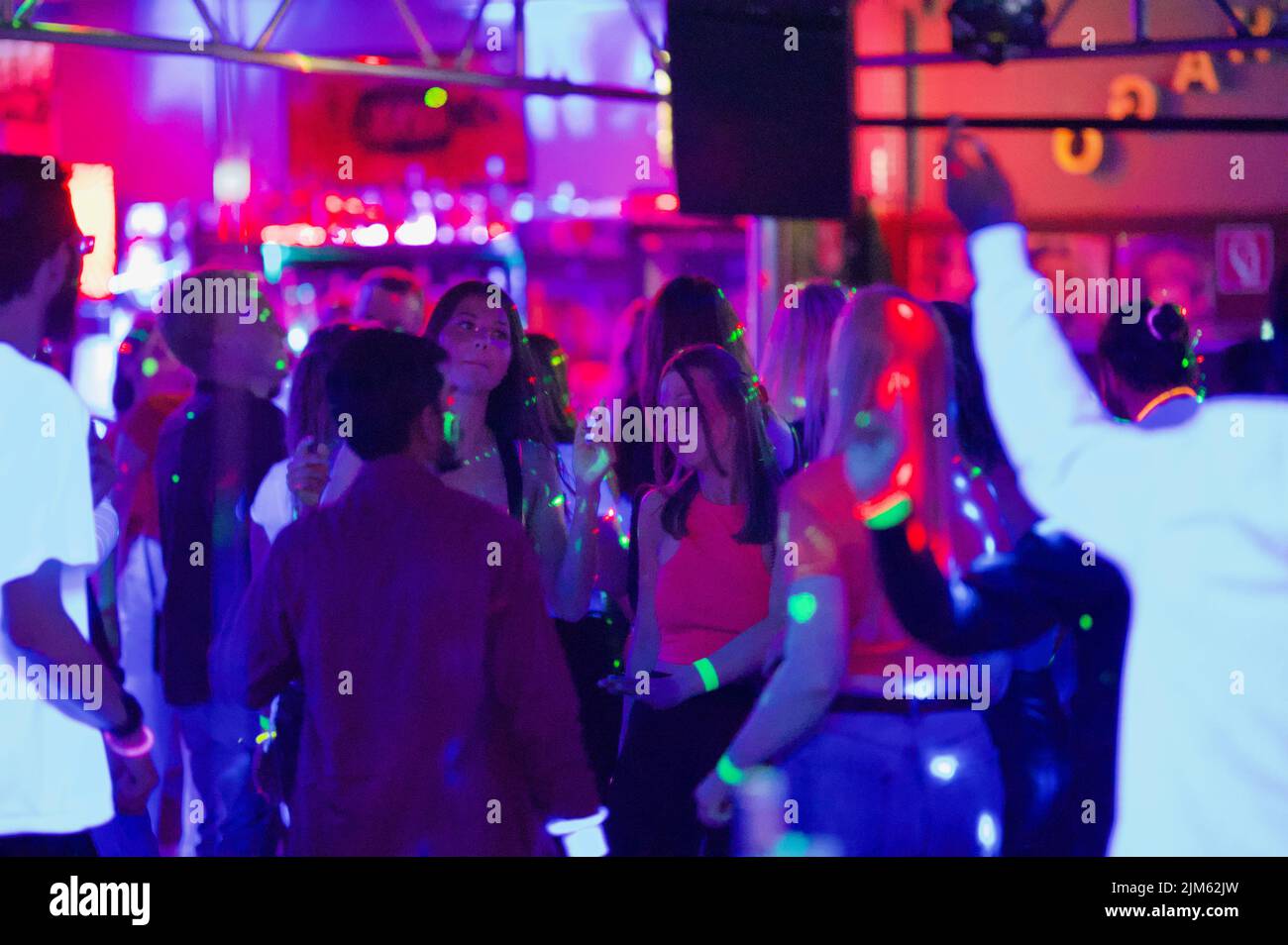 The people partying at a night club in Kamplintfo, Germany Stock Photo ...