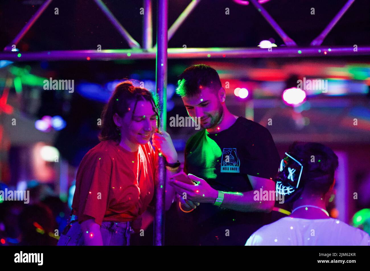 The people partying at a night club in Kamplintfo, Germany Stock Photo ...