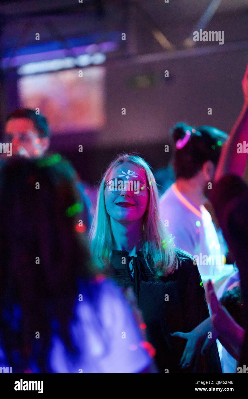 The people partying at a night club in Kamplintfo, Germany Stock Photo ...