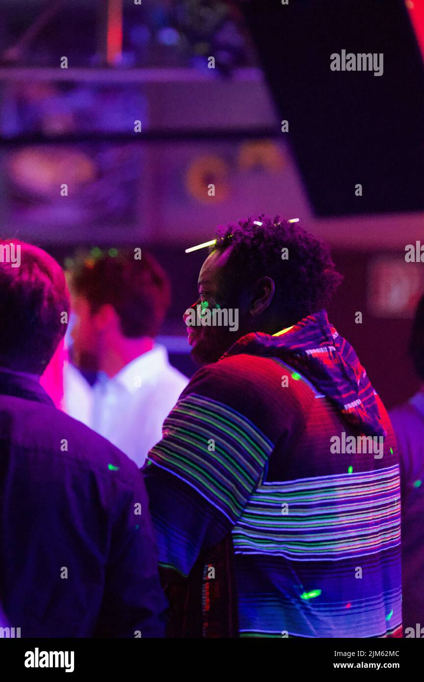 The people partying at a night club in Kamplintfo, Germany Stock Photo ...