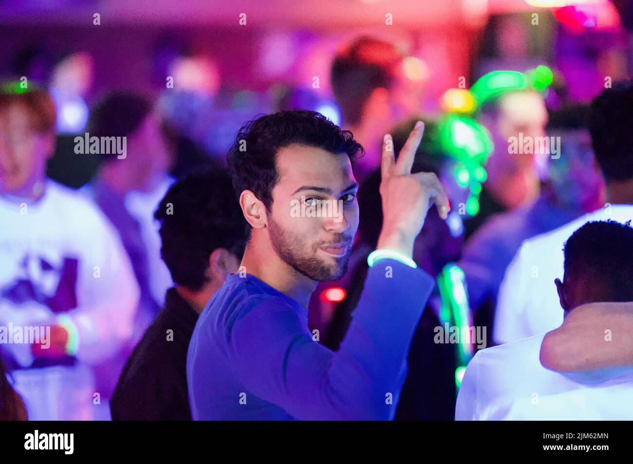 The people partying at a night club in Kamplintfo, Germany Stock Photo ...