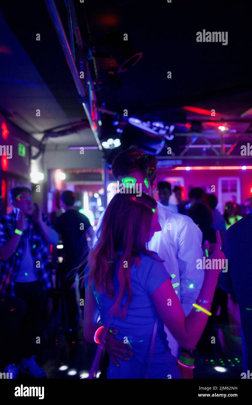 The people partying at a night club in Kamplintfo, Germany Stock Photo ...