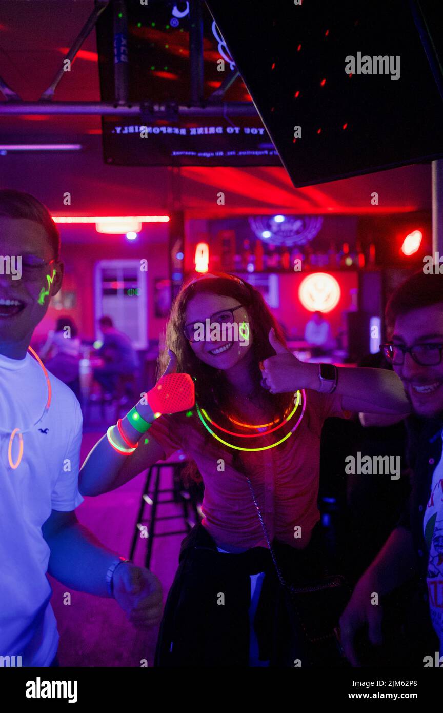 The people partying at a night club in Kamplintfo, Germany Stock Photo ...