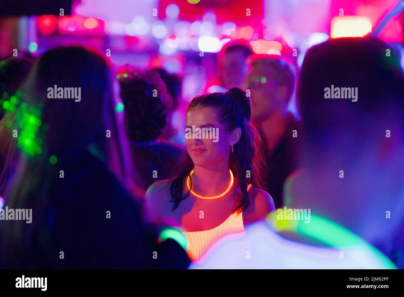 The people partying at a night club in Kamplintfo, Germany Stock Photo ...
