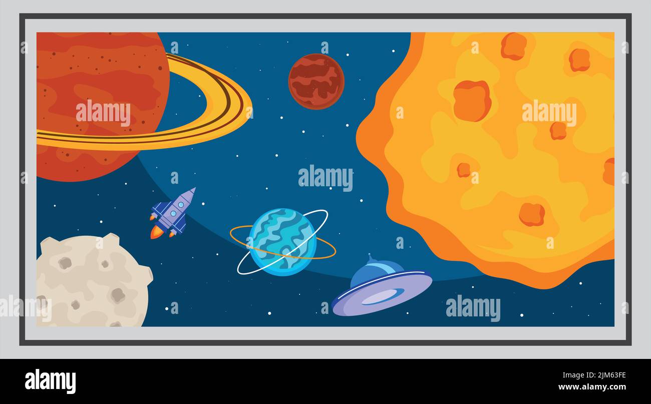 Retro cosmic scene hi-res stock photography and images - Alamy