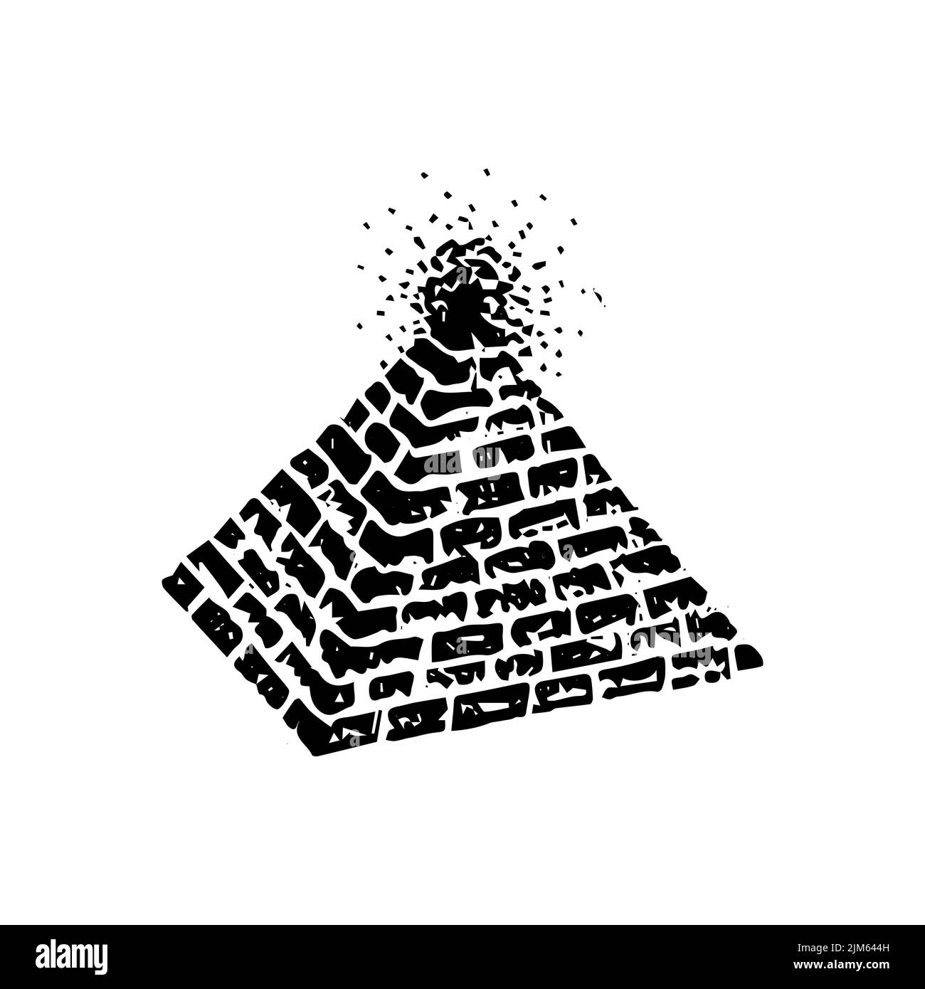 Pyramid Light Dotwork. Vector Illustration of Hand Drawn Objects Stock ...