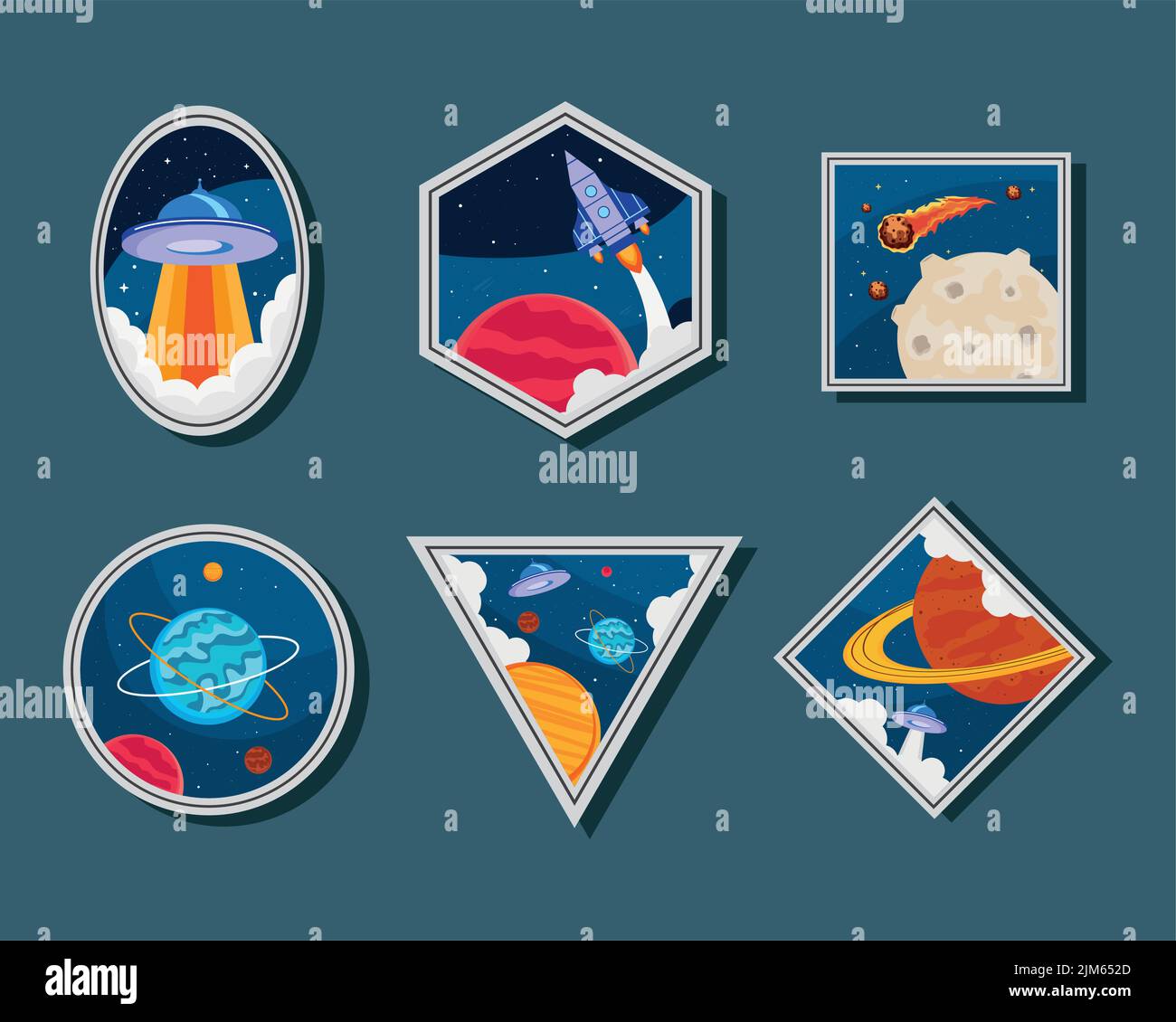 six space retro stickers Stock Vector Image & Art - Alamy