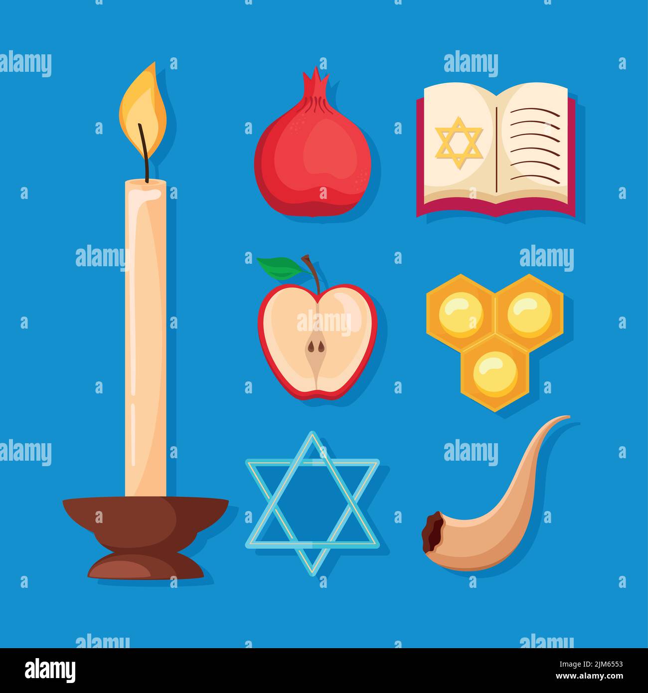 Seven Yom Kippur Icons Stock Vector Image And Art Alamy