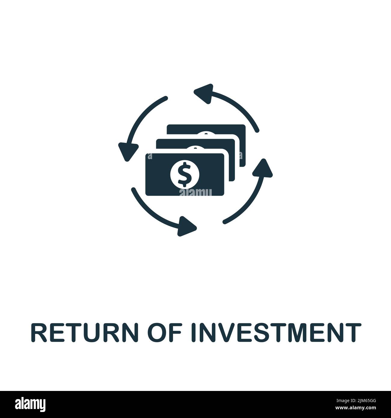 Return Of Investment icon. Monochrome simple line Stock Market icon for ...