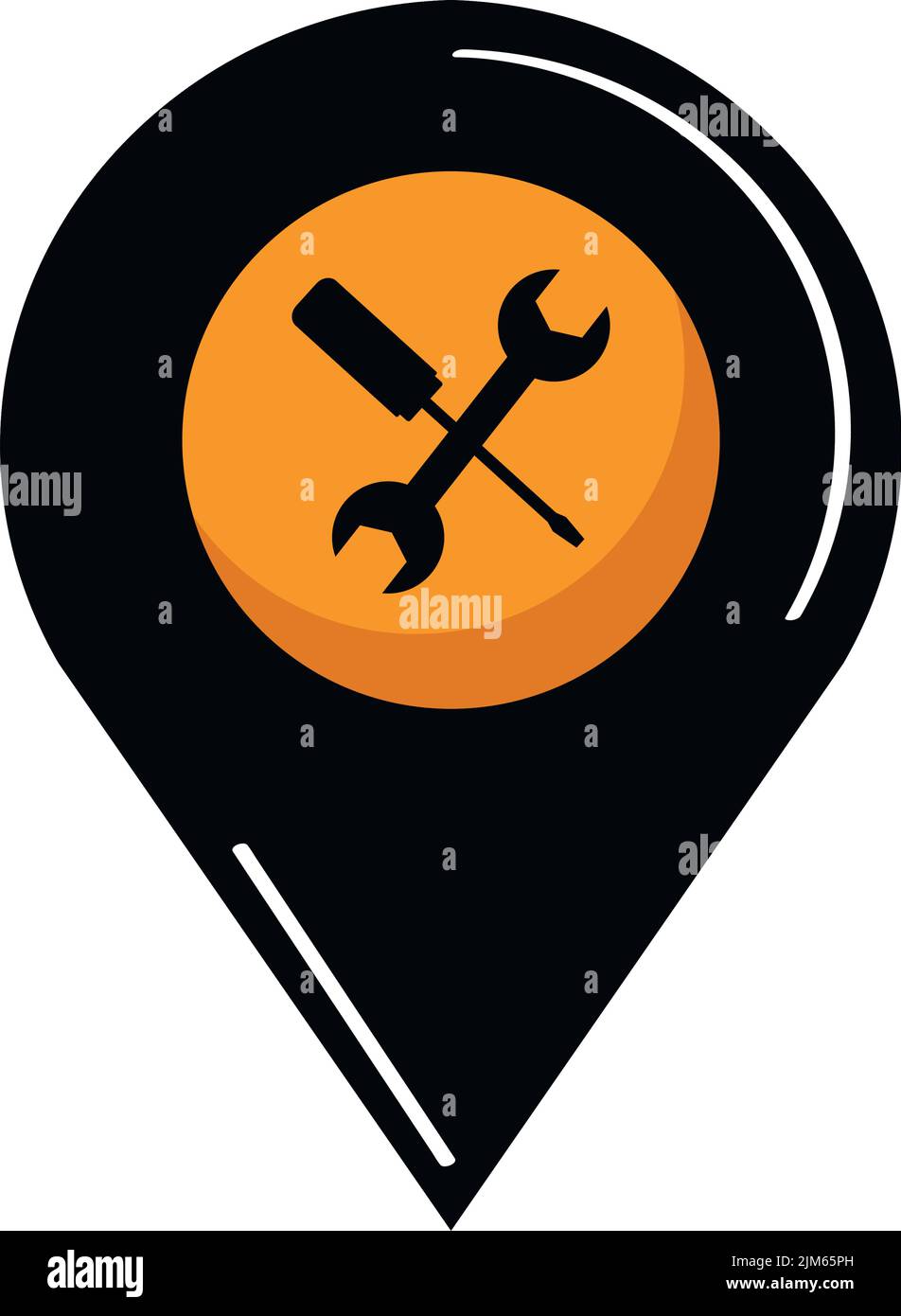 Wrench location pin Stock Vector Images - Alamy