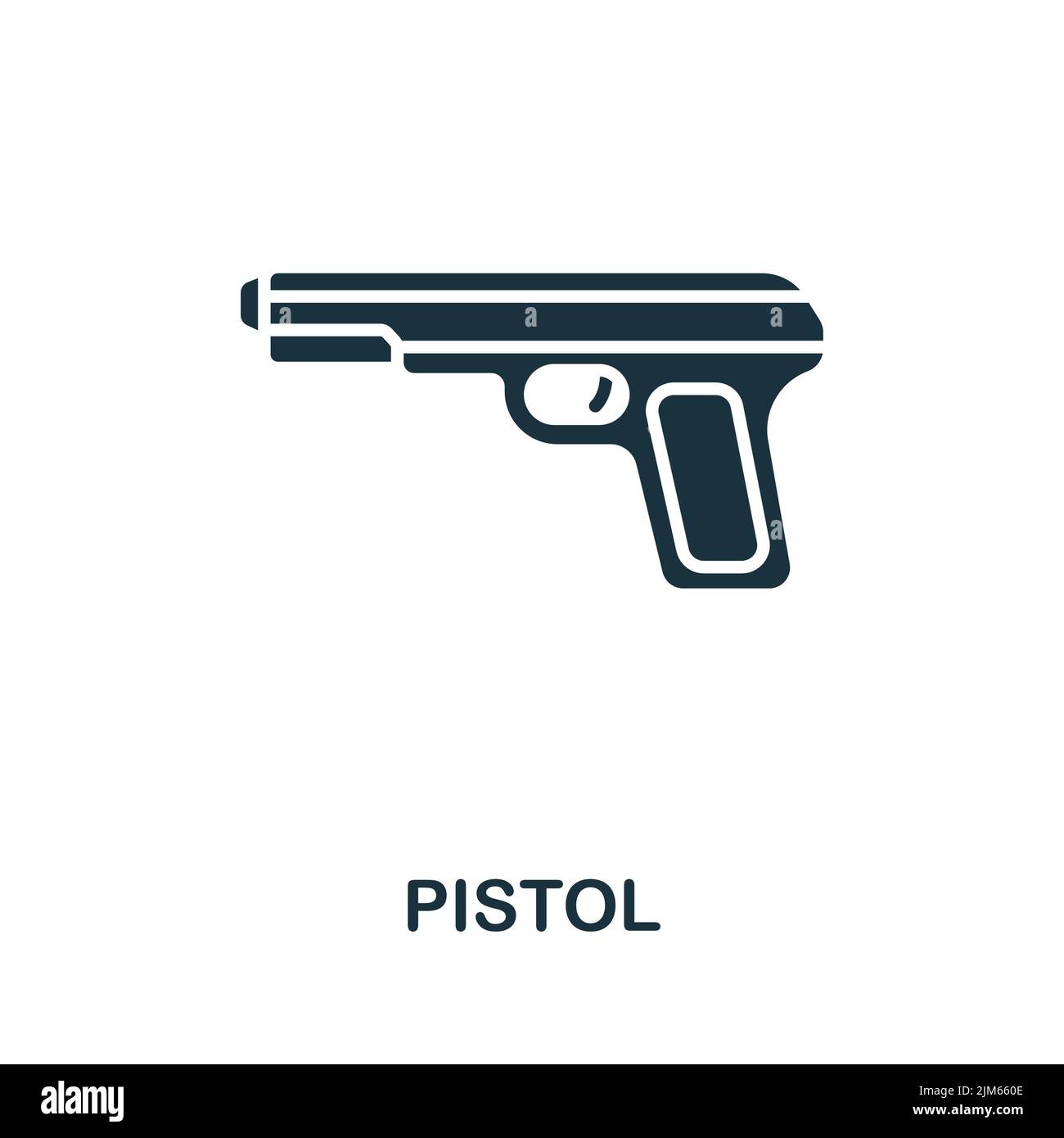 Pistol icon. Monochrome simple line Weapon icon for templates, web ...
