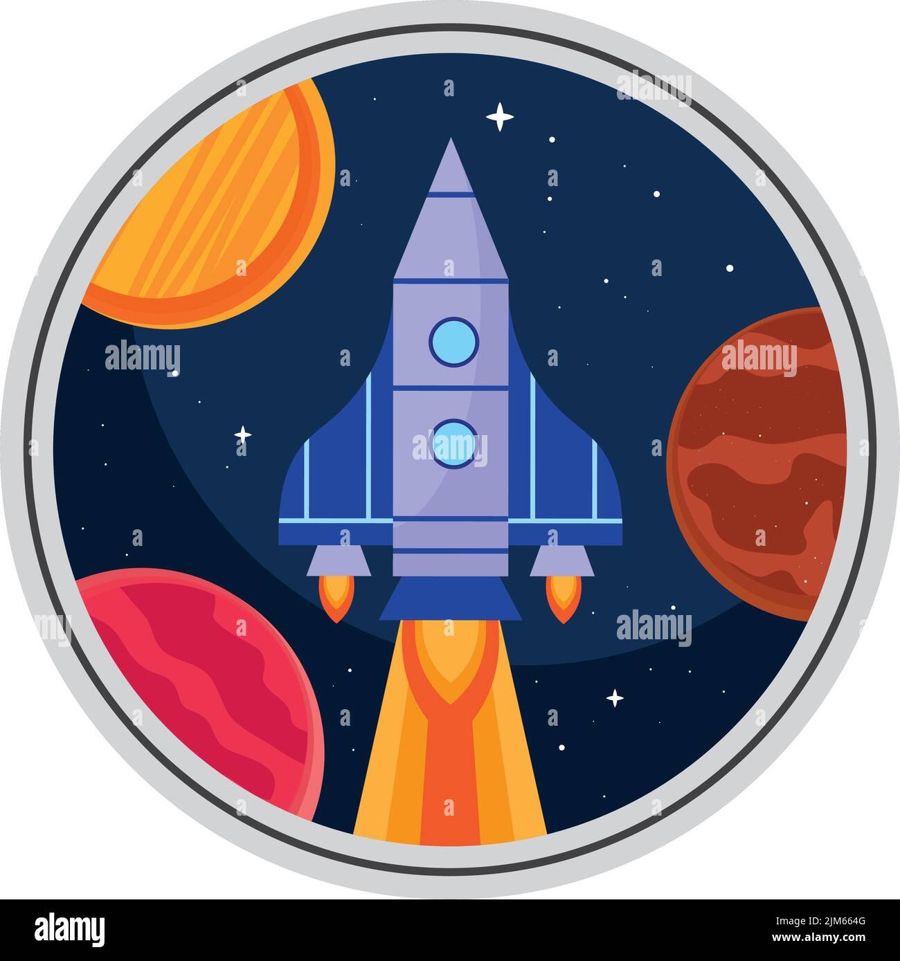 circular space retro sticker Stock Vector Image & Art - Alamy