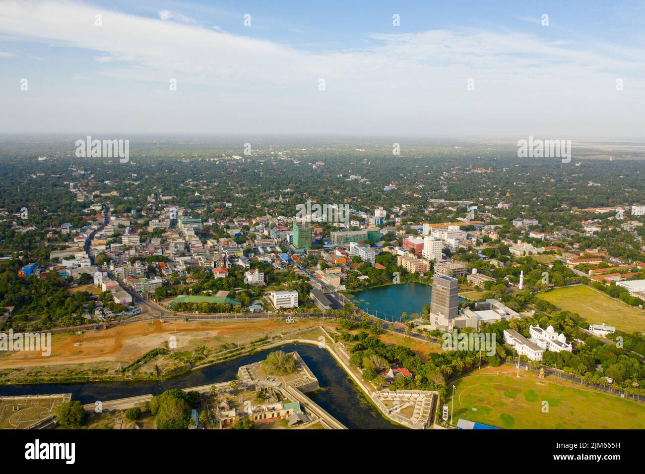 Aerial view of Jaffna District, the Northernmost region of Sri Lanka ...