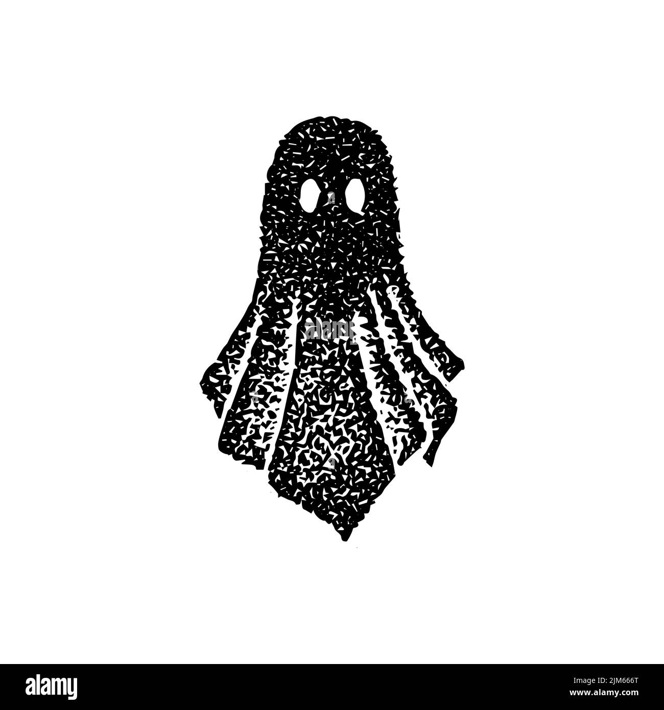 Ghost Scary Dotwork. Vector Illustration of Hand Drawn Objects Stock ...