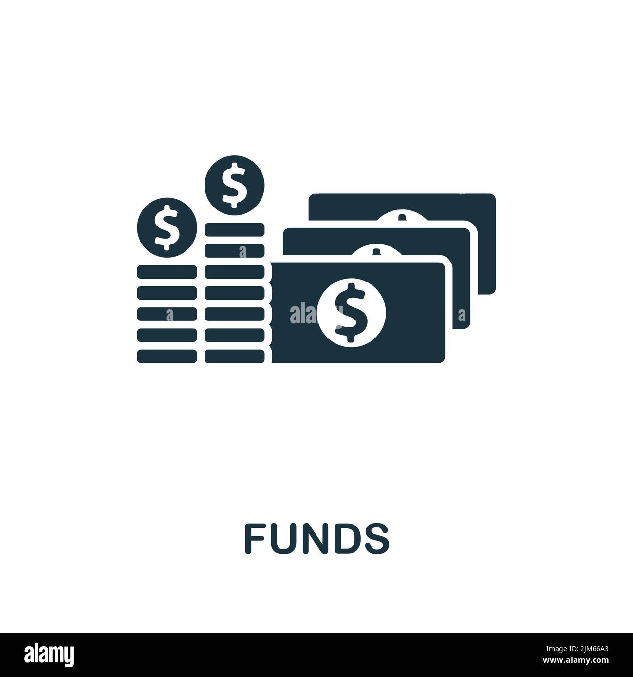 Funds icon. Monochrome simple line Stock Market icon for templates, web ...