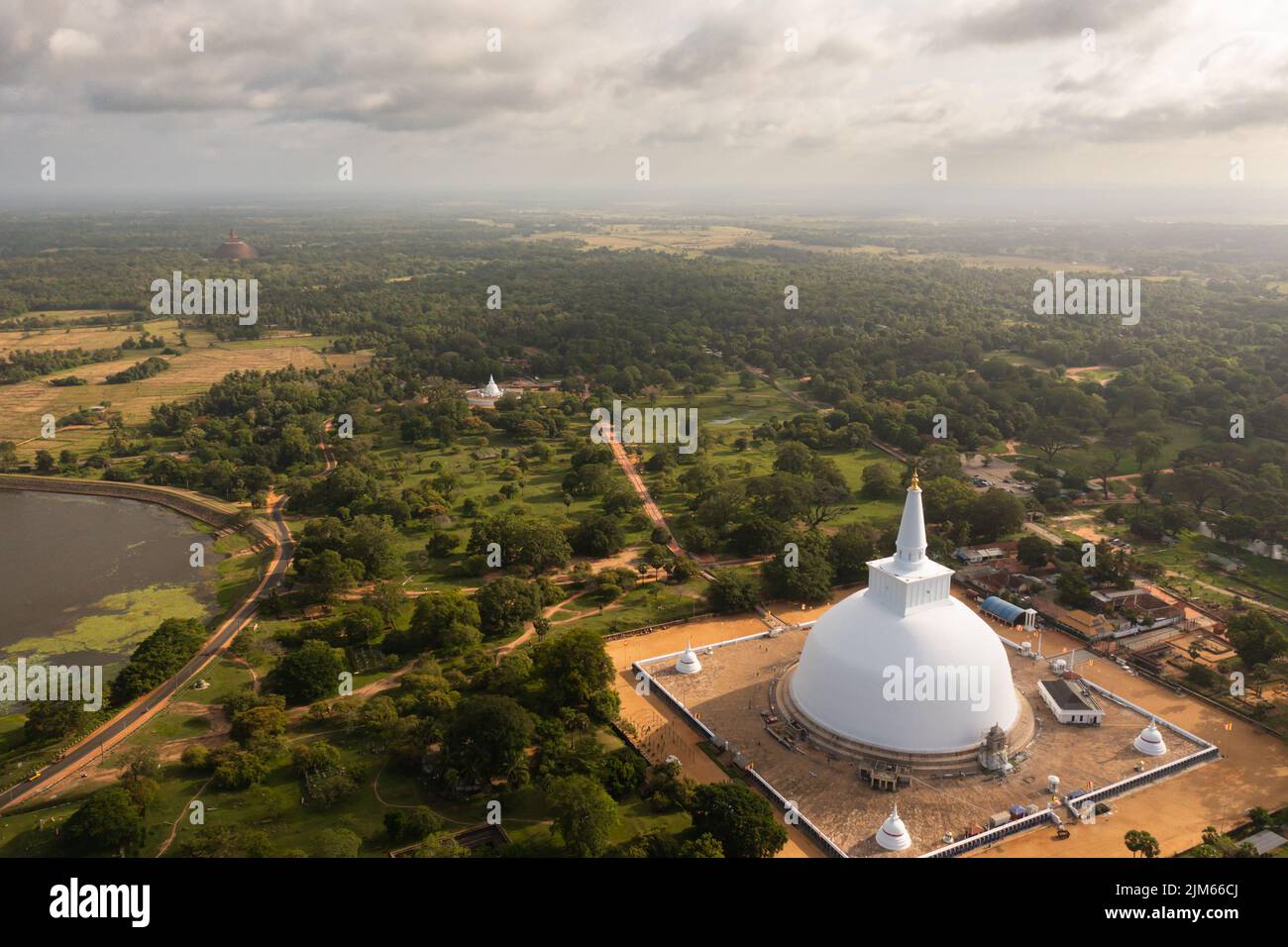 Aerial view of Ancient Buddhist stupa temple in Anuradhapura - Sri ...