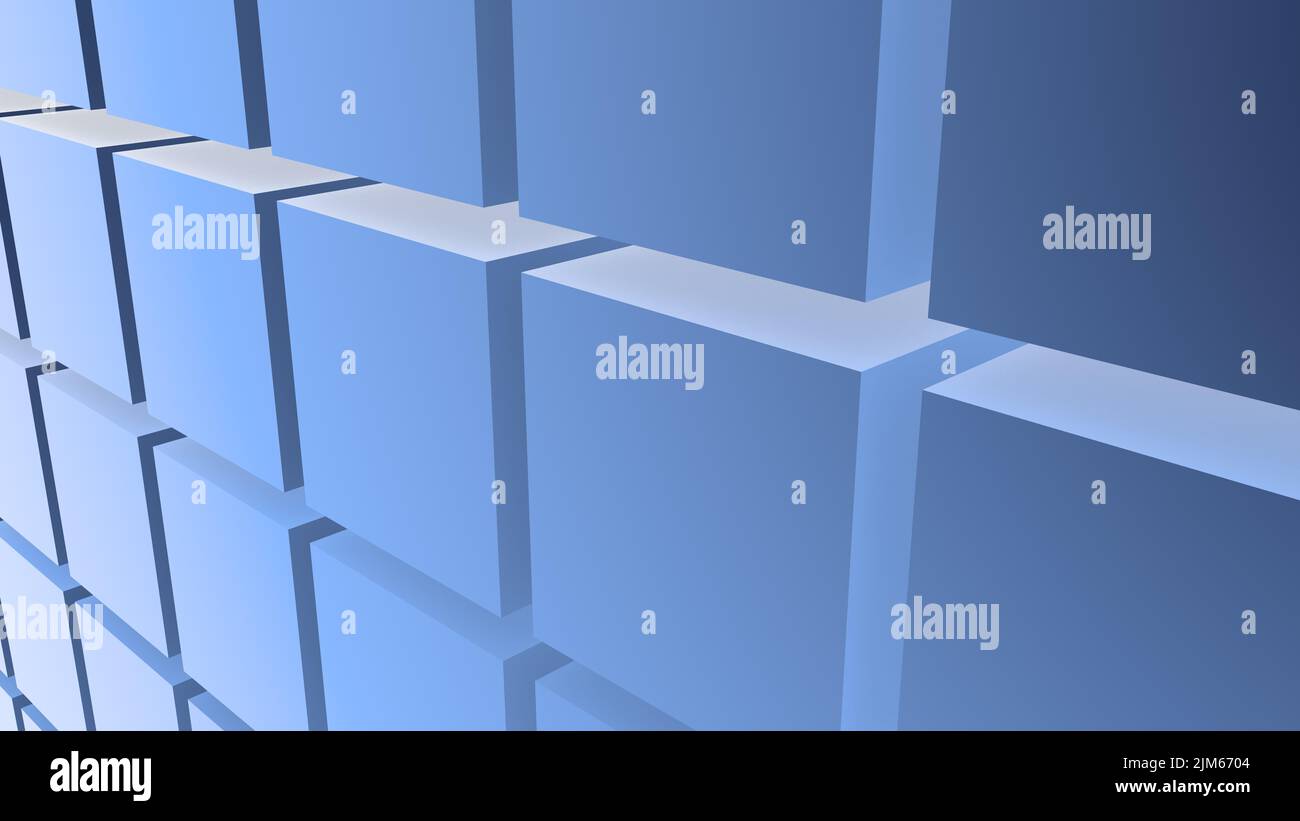 A 3d rendering of squares in lines as a blue background Stock Photo - Alamy