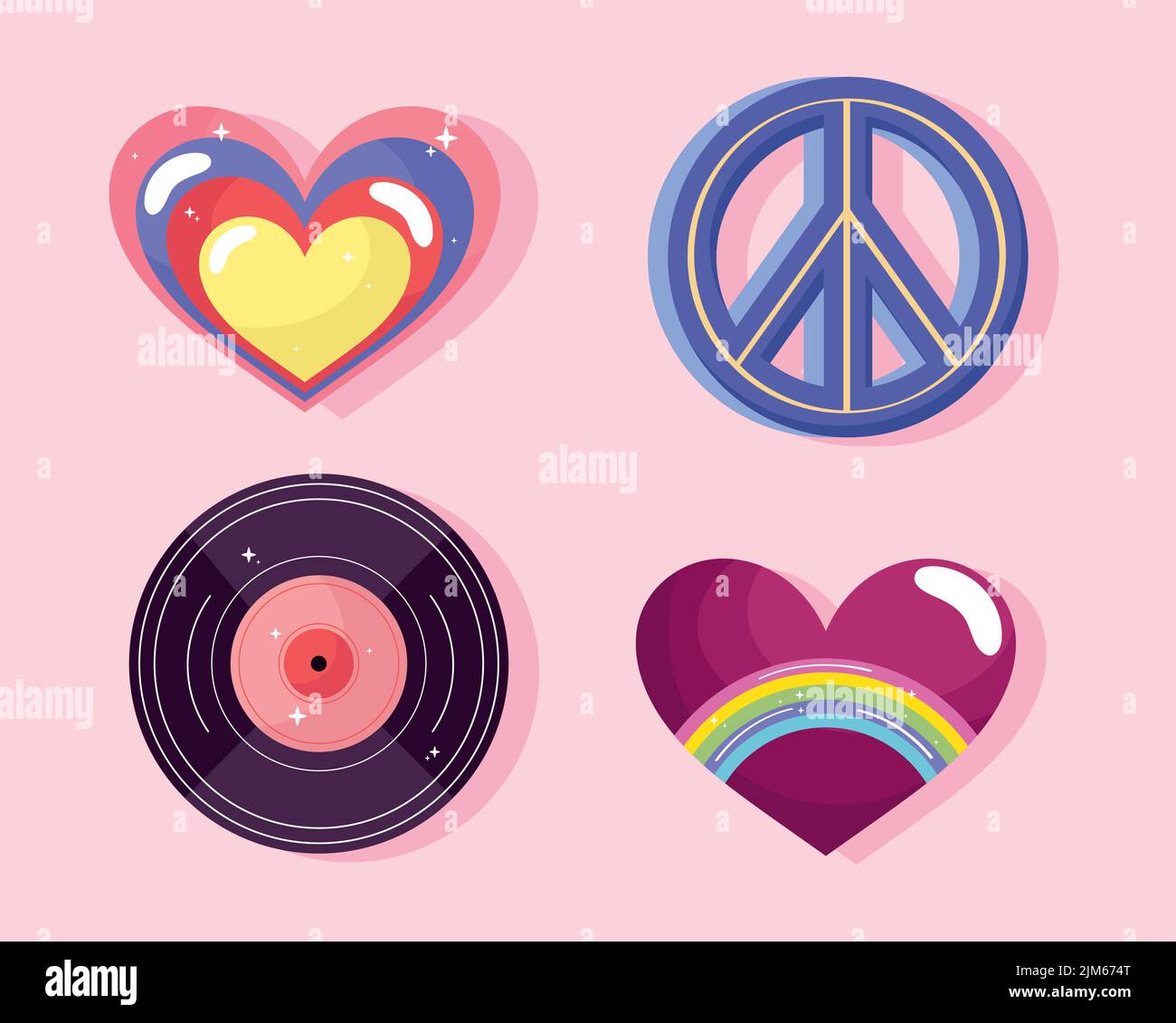 four hippie culture icons Stock Vector Image & Art - Alamy
