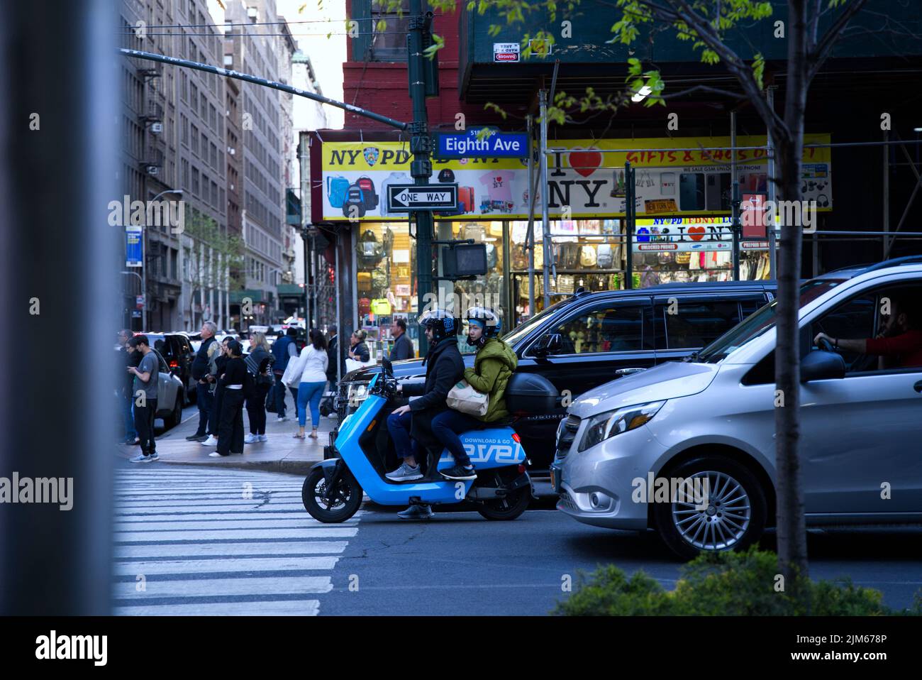 The busy street in Times Square. New York, United States Stock Photo ...