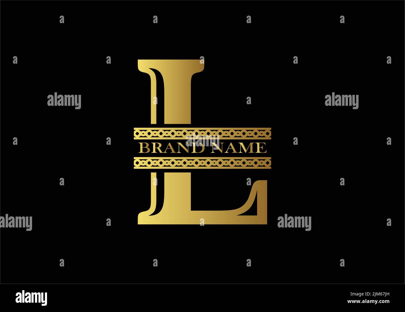 Letter L golden logo premium elegant template vector eps 10 Stock ...