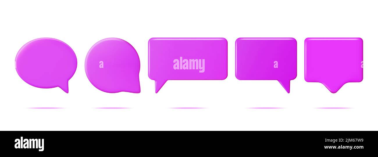 3D Blank Speech Bubbles Set Isolated Stock Vector Image & Art - Alamy