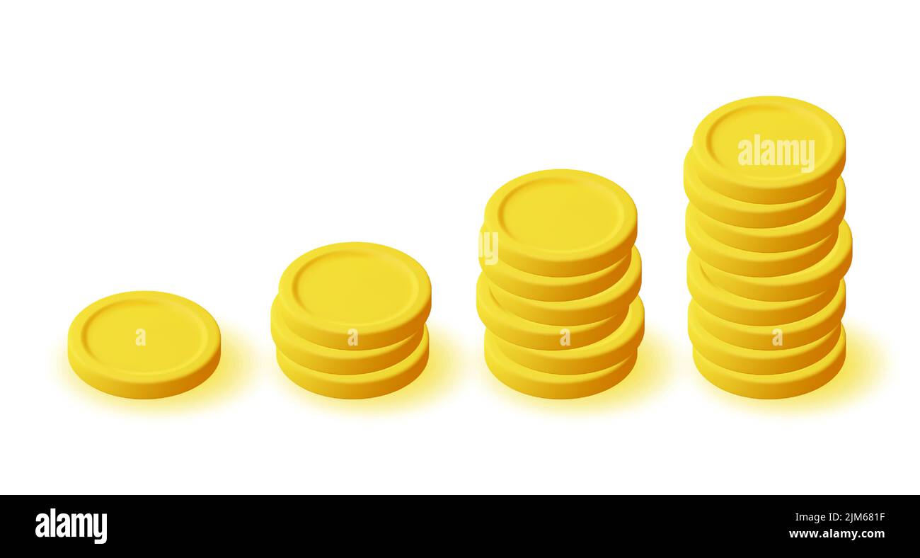 3D Stack of Gold Coins Icon Isolated Stock Vector Image & Art - Alamy