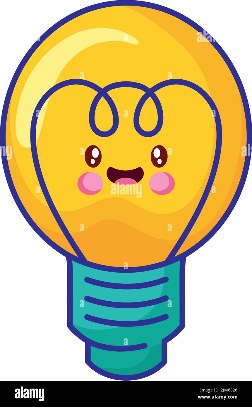 bulb light kawaii style Stock Vector Image & Art - Alamy