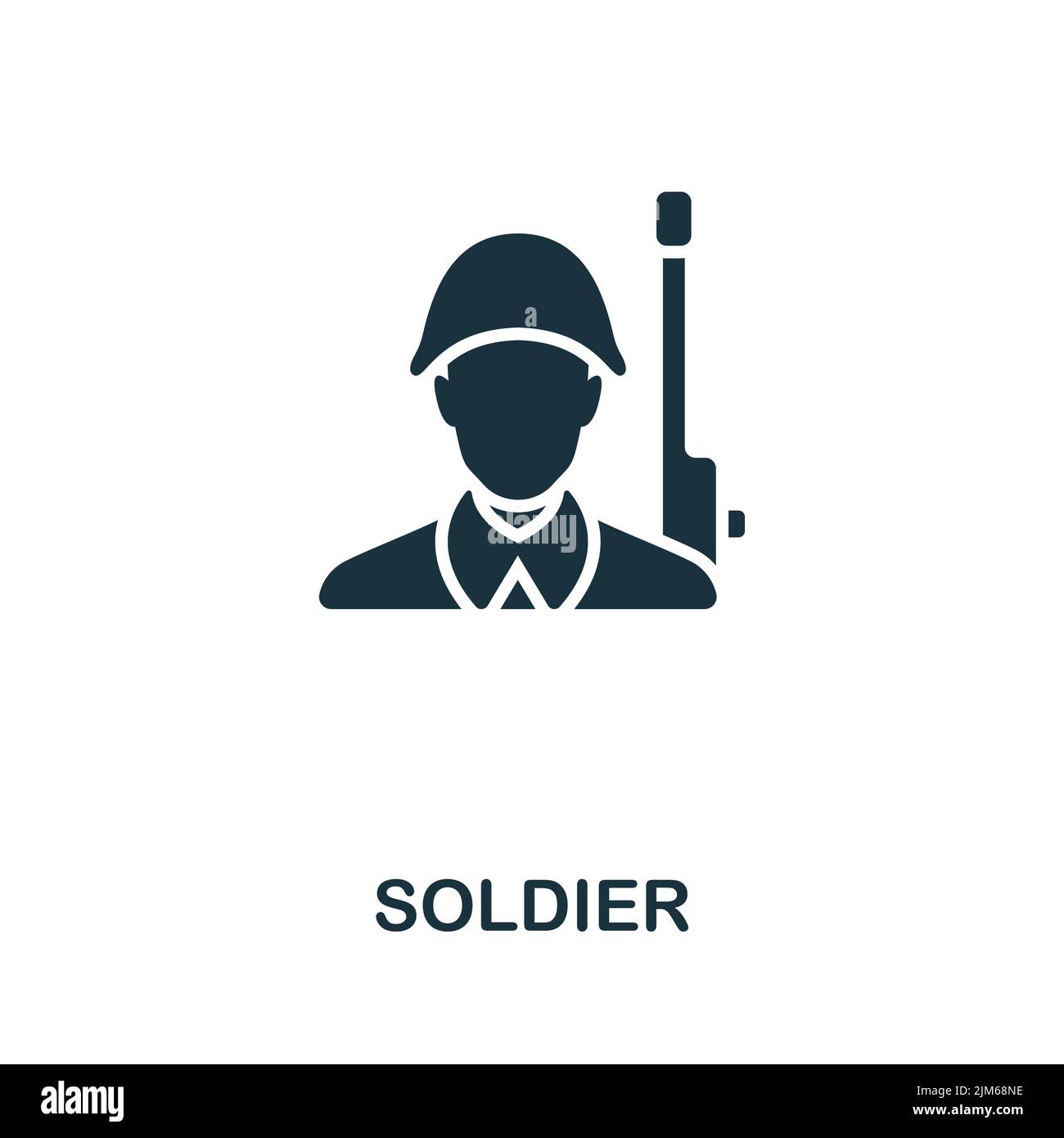 Soldier icon. Monochrome simple line War icon for templates, web design ...